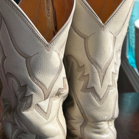 Nocona | Shoes | Vintage Nocona Python Cowboy Boots Mens Size 85 Cream ...